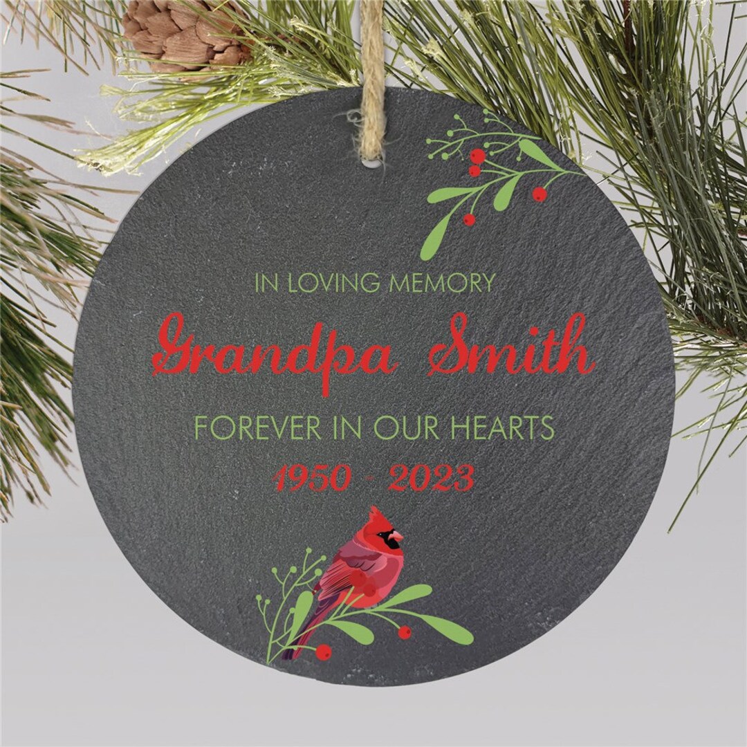 Personalized in Loving Memory Cardinal Slate Ornament - Etsy