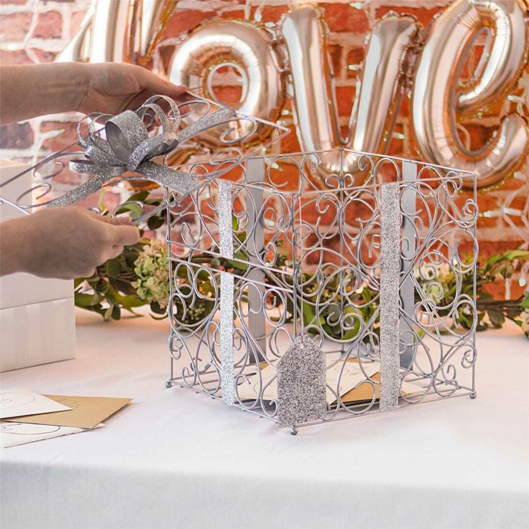 Silver Reception Card Box, Card Box, Holder, Reception Card Holder ...