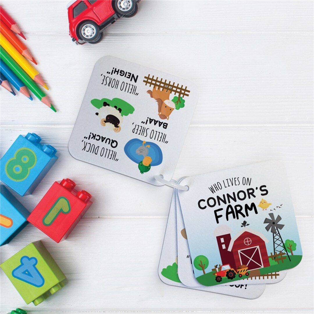 Personalized Who Lives on a Farm Felt Picture Book, Kids Book, Book ...