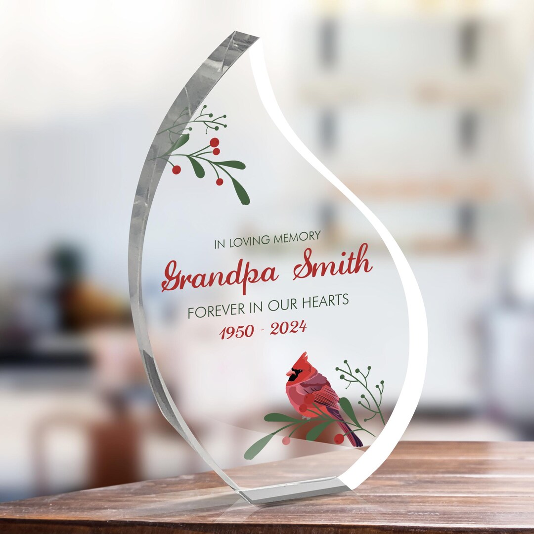 Personalized Cardinal Memorial Gift, Personalized Memorial, Custom ...
