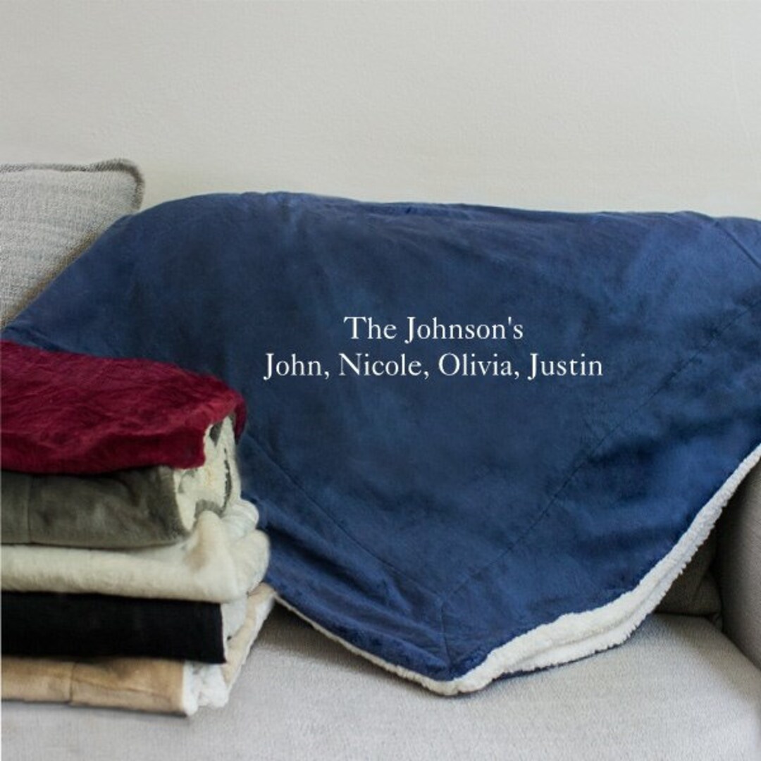 Any Message Embroidered Sherpa Blanket, Personalized Blanket ...