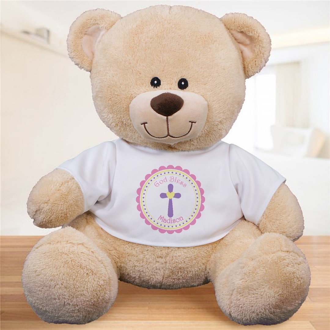 God Bless Personalized Teddy Bear, Gift for Baby Girl, Personalized ...