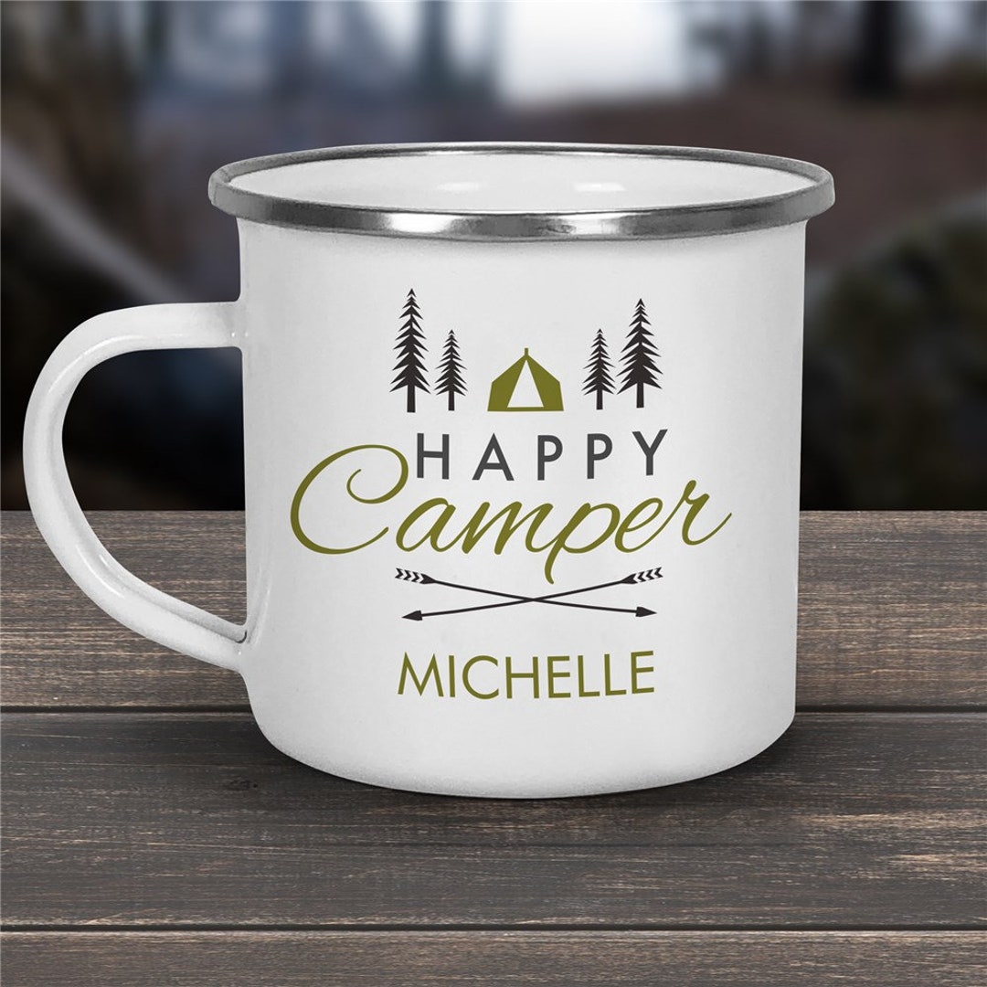 Happy Camper Personalized Camping Mug, Personalized Lakehouse Mug ...