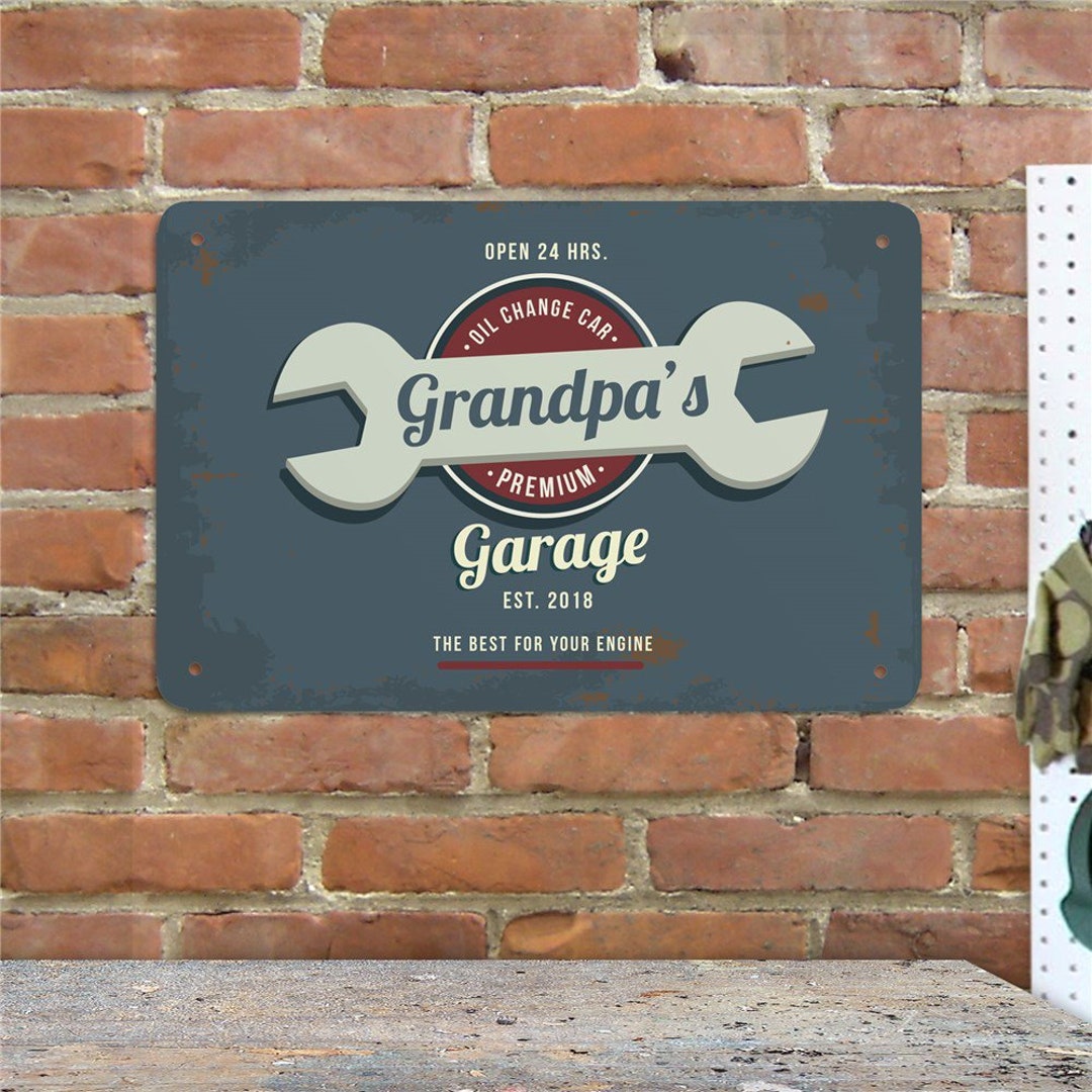 Personalized Vintage Garage Wall Sign, Man Cave, Decor, Home, Indoor ...