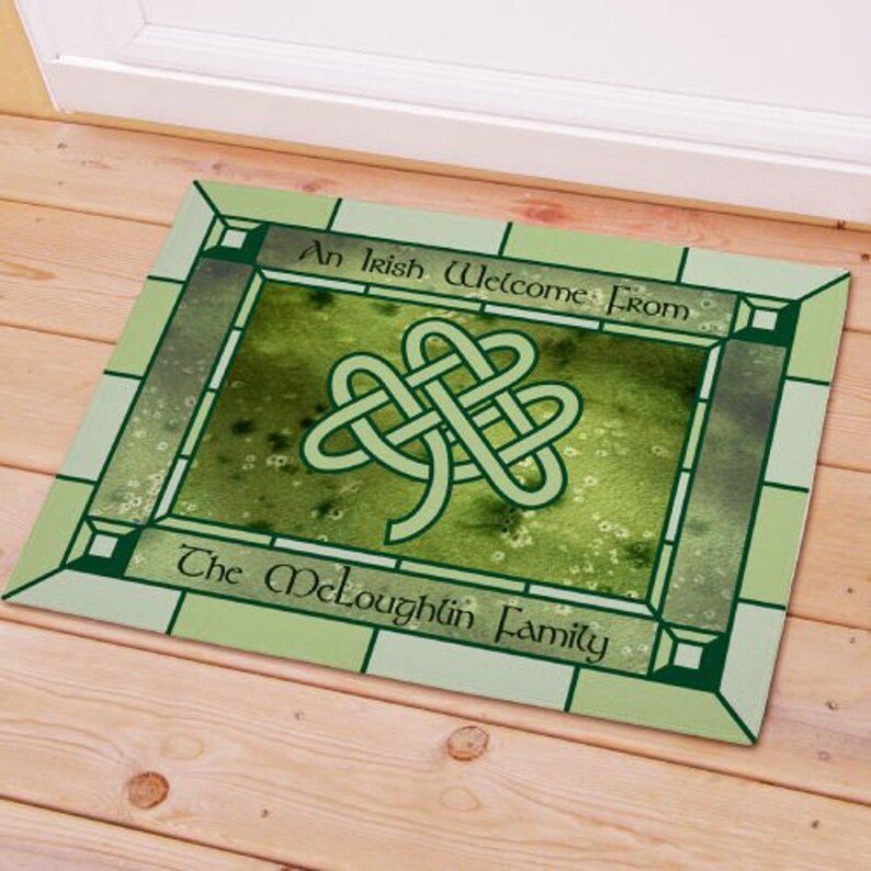 Irish Celtic Knot Personalized Doormat, Personalized St Patrick's Day ...