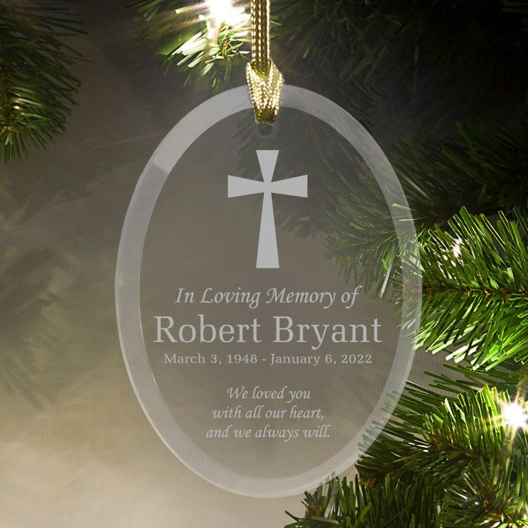 Engraved in Loving Memory Holiday Ornament, Glass, Engraved, in Loving ...