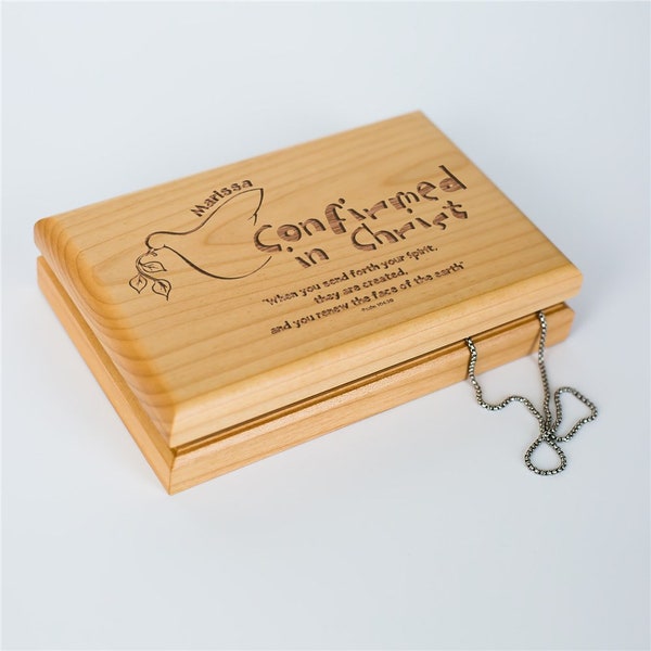 Wooden Engraved Confirmation Box - Etsy