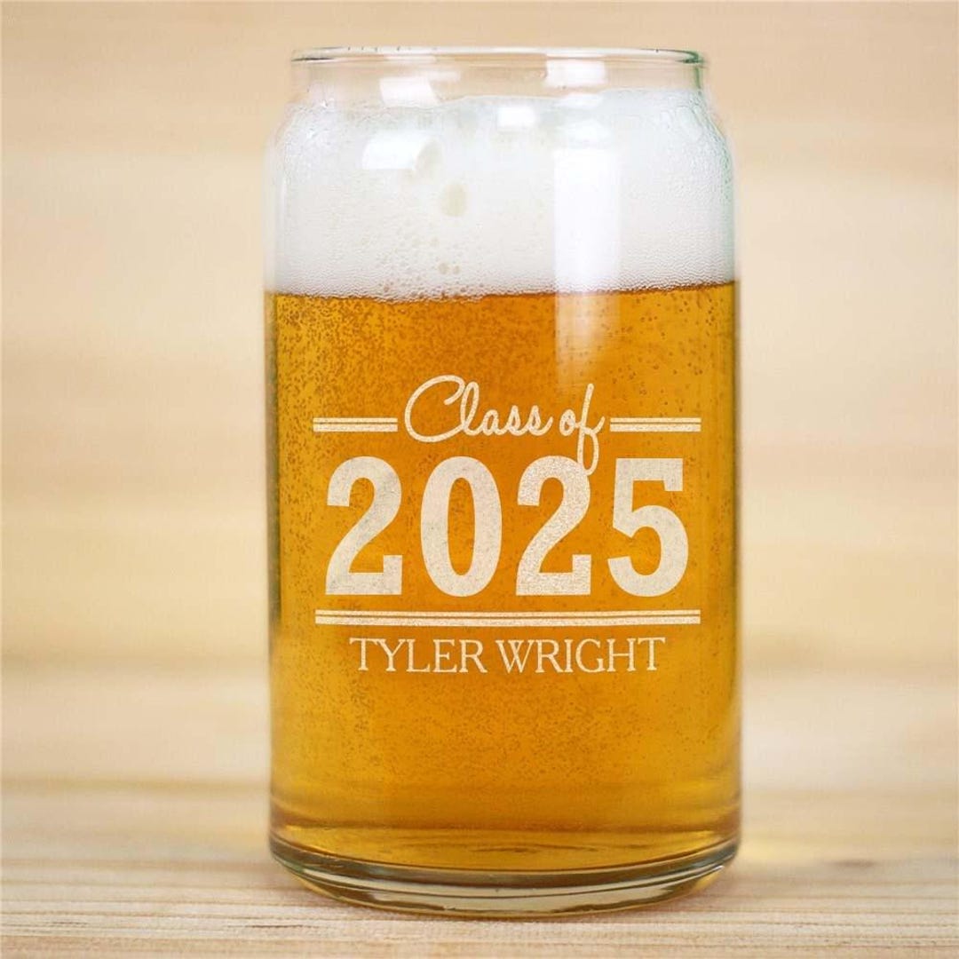 Personalized Graduation Beer Can Glass, Class of 2025 Gift, Gradation ...