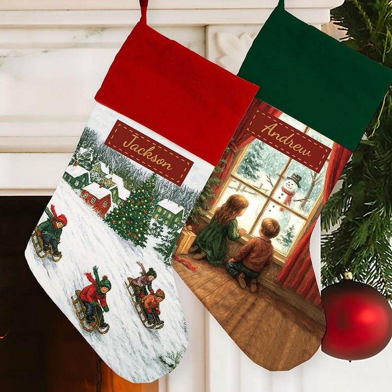 Vintage Personalized Christmas Stocking, Nostalgic Holiday Decor ...