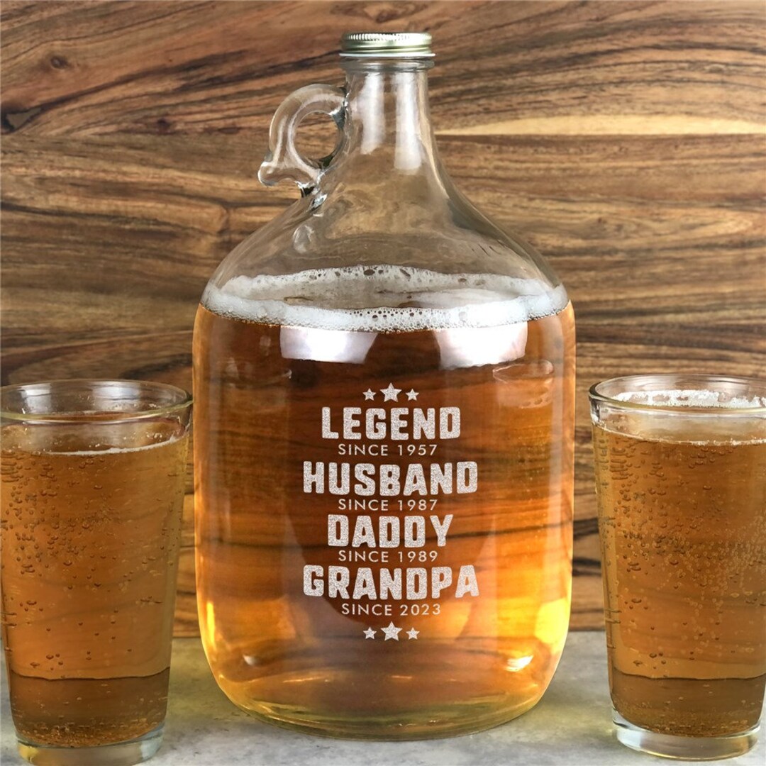 Engraved Legend Titles Glass Growler, Personalized Beer Growler, Gift ...
