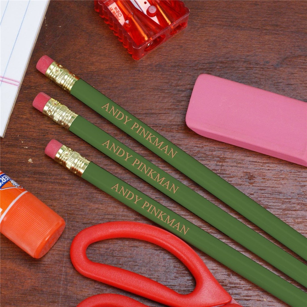 Engraved Green School Pencils, Personalized Green School Pencils ...