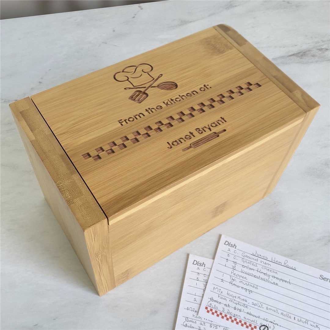 Engraved From the Kitchen of Personalized Recipe Box, Wooden Box, Gifts ...