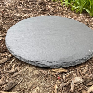 Engraved in Loving Memory Round Slate Stone, Memorial Garden Stone ...