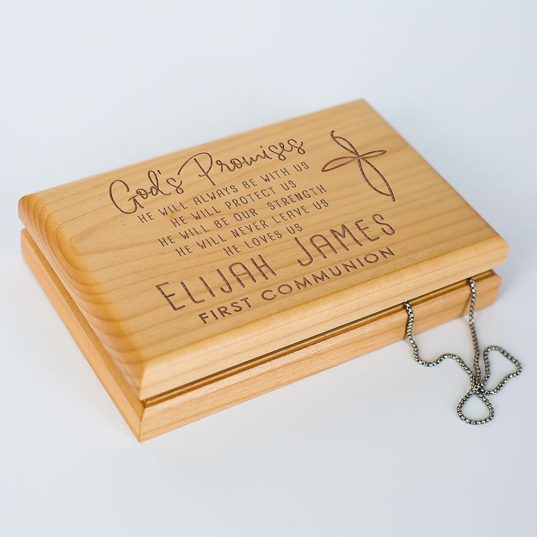 Personalized Valet Box, Rosary Keepsake Box, First Holy Communion Gifts ...