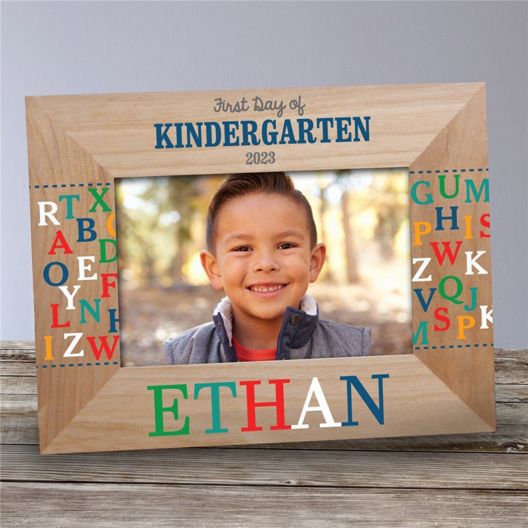 Alphabet Wooden Personalized Frame, Personalized Picture Frame, First ...