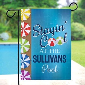 Personalized Pool Garden Flag, Custom Summer Pool Garden Flag, Gifts ...