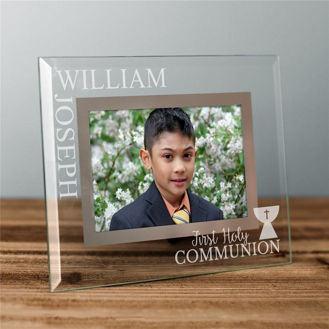 Engraved First Holy Communion Cup Glass Frame, First Communion Gifts ...