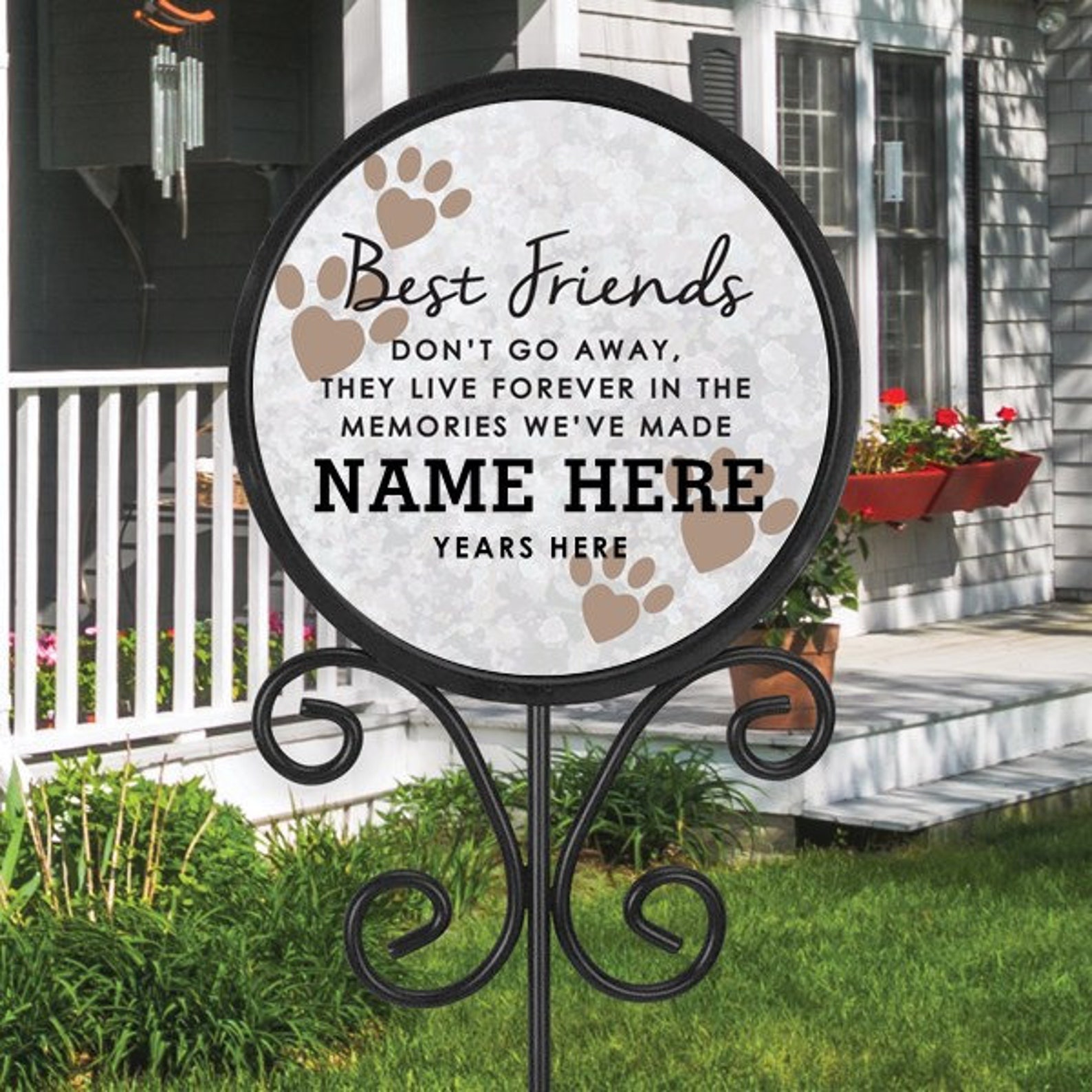 Personalized Best Friends Round Magnetic Sign Set, Pet Memorial Gift ...