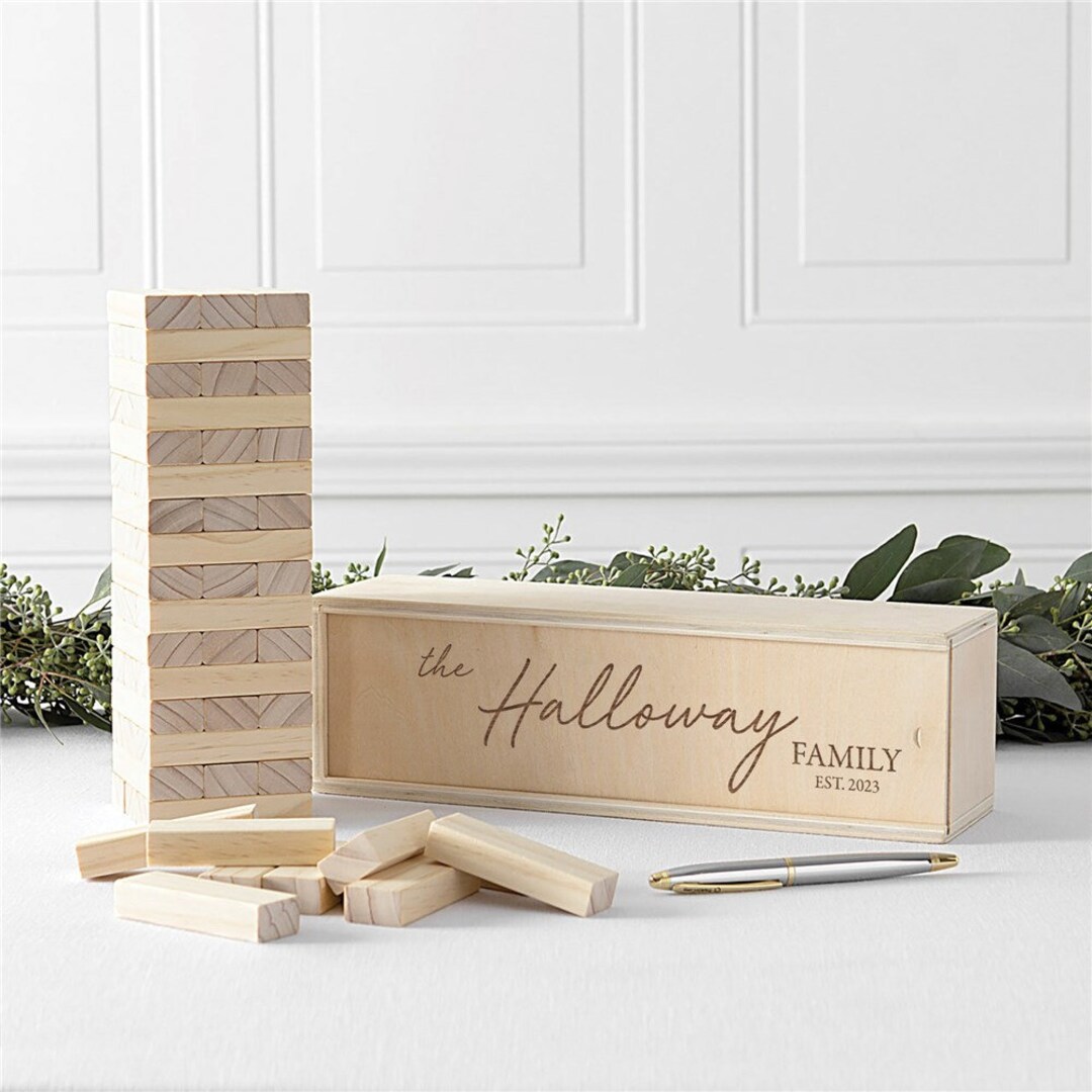 Engraved Family Established Blocks, Blocks, Wood Blocks, Family Game ...