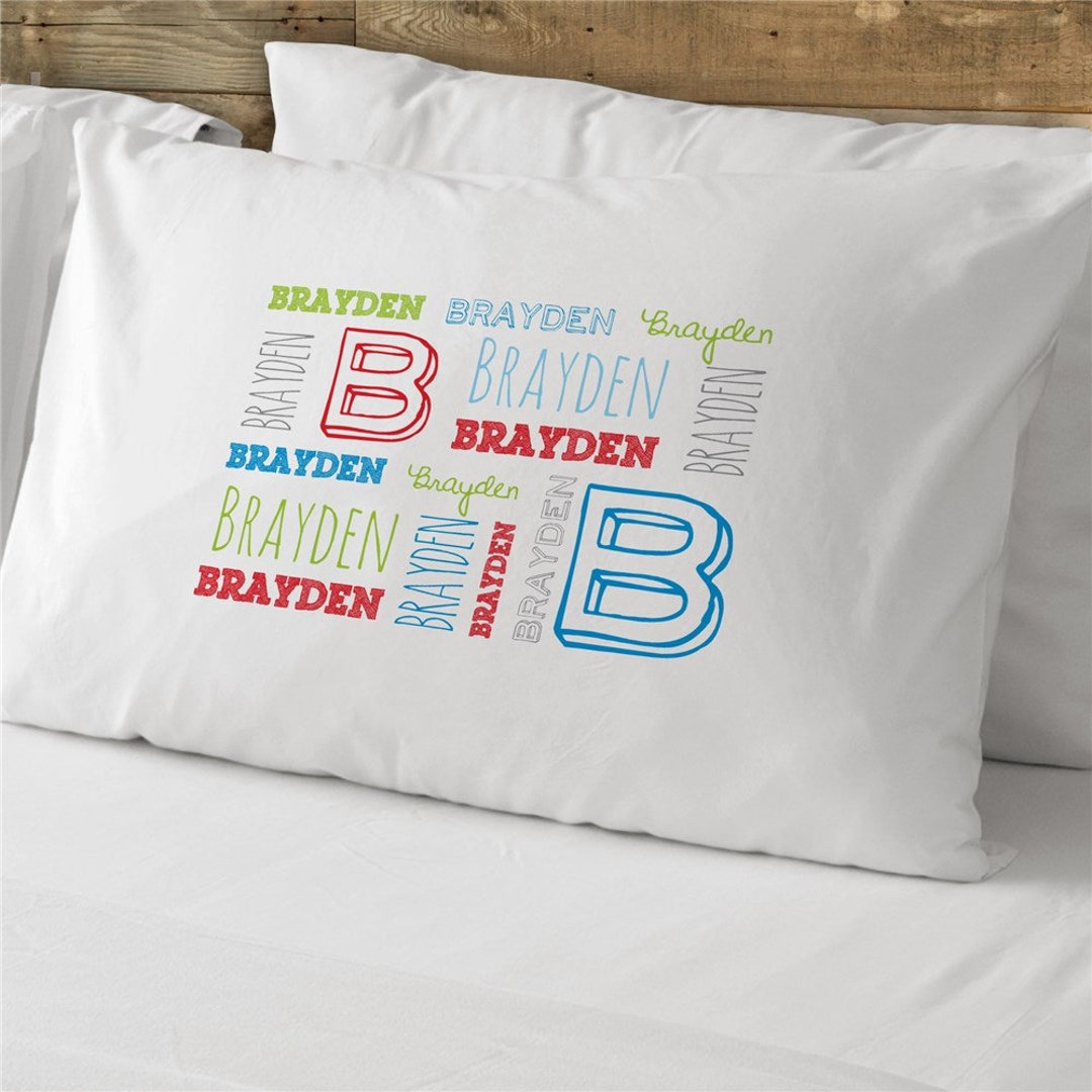 Personalized Name Cotton Pillowcase, Girls Pillowcase, Boys Pillowcase ...