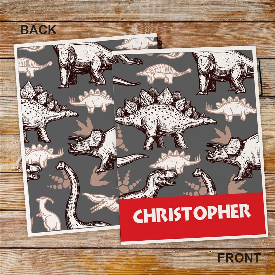 Personalized Dinosaur Pattern Folder Set, [back to School, Boys ...