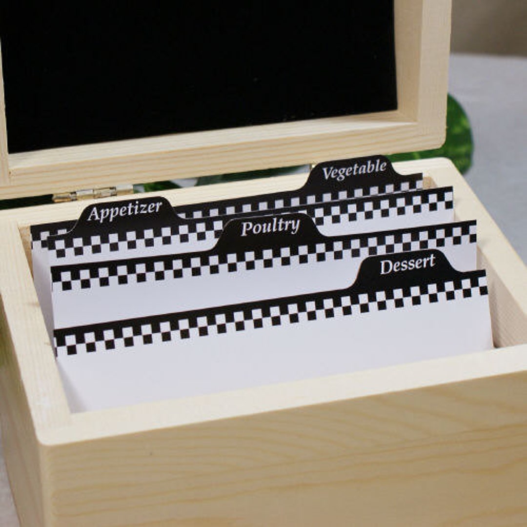 Recipe Card Dividers [recipe Cards, Dividers, Recipe Box Dividers, 4 X ...