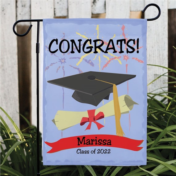 Personalized Graduation Congrats Garden Flag Grad Party Flag - Etsy