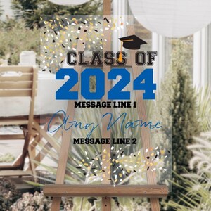 Class of Personalized Graduation Sign, Made of Acrylic, Measures 18x24 ...