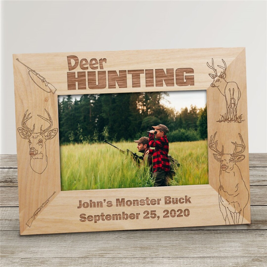 Deer Hunting Engraved Wood Picture Frame, Hunting Gifts, Personalized ...