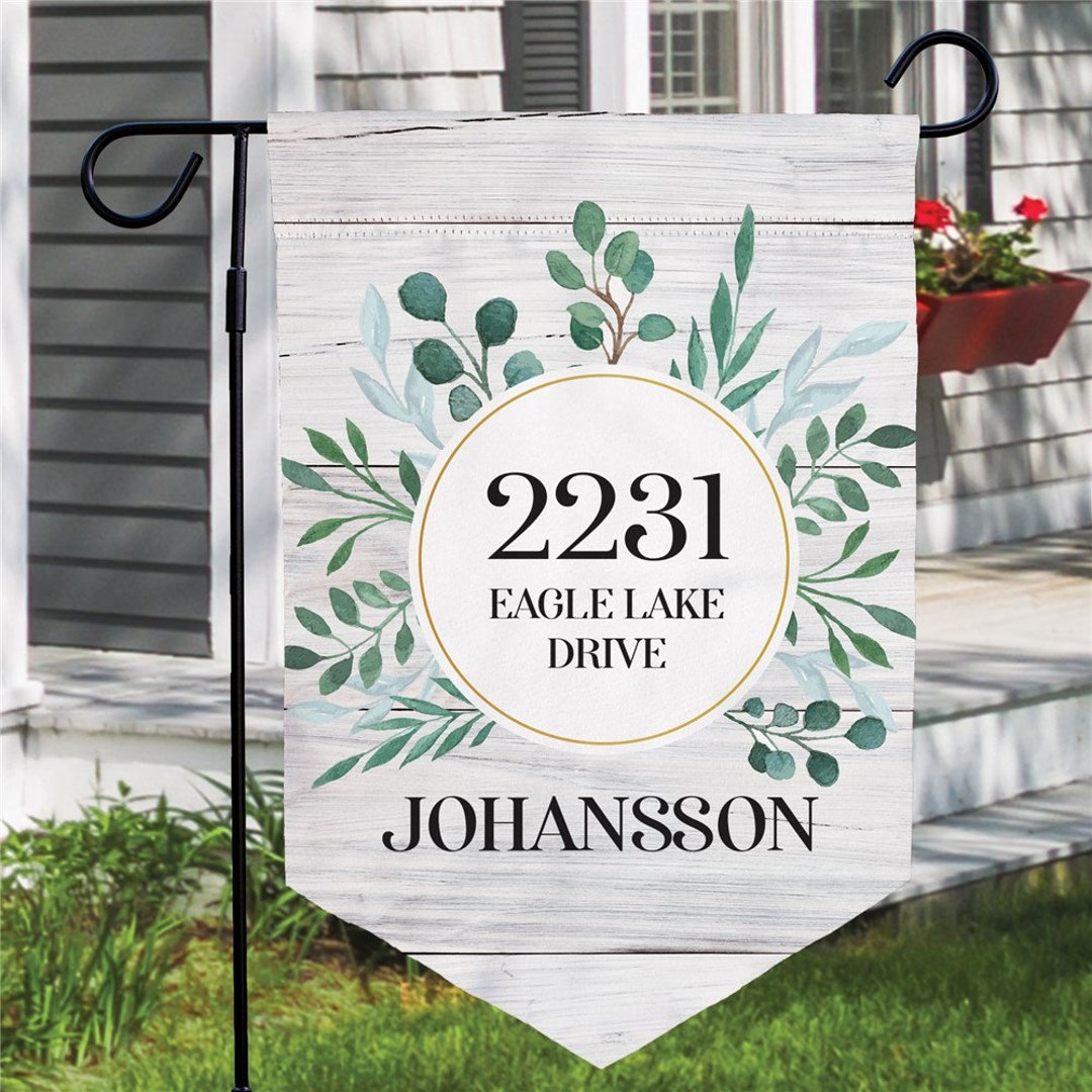 Personalized Pennant Garden Flag With Address, Spring Garden Flag ...