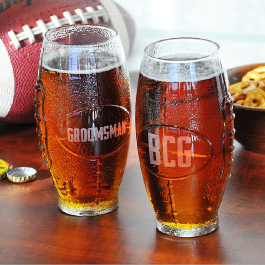 Engraved Glass Football Tumbler, Football Mug, Football Tumbler, Glass ...