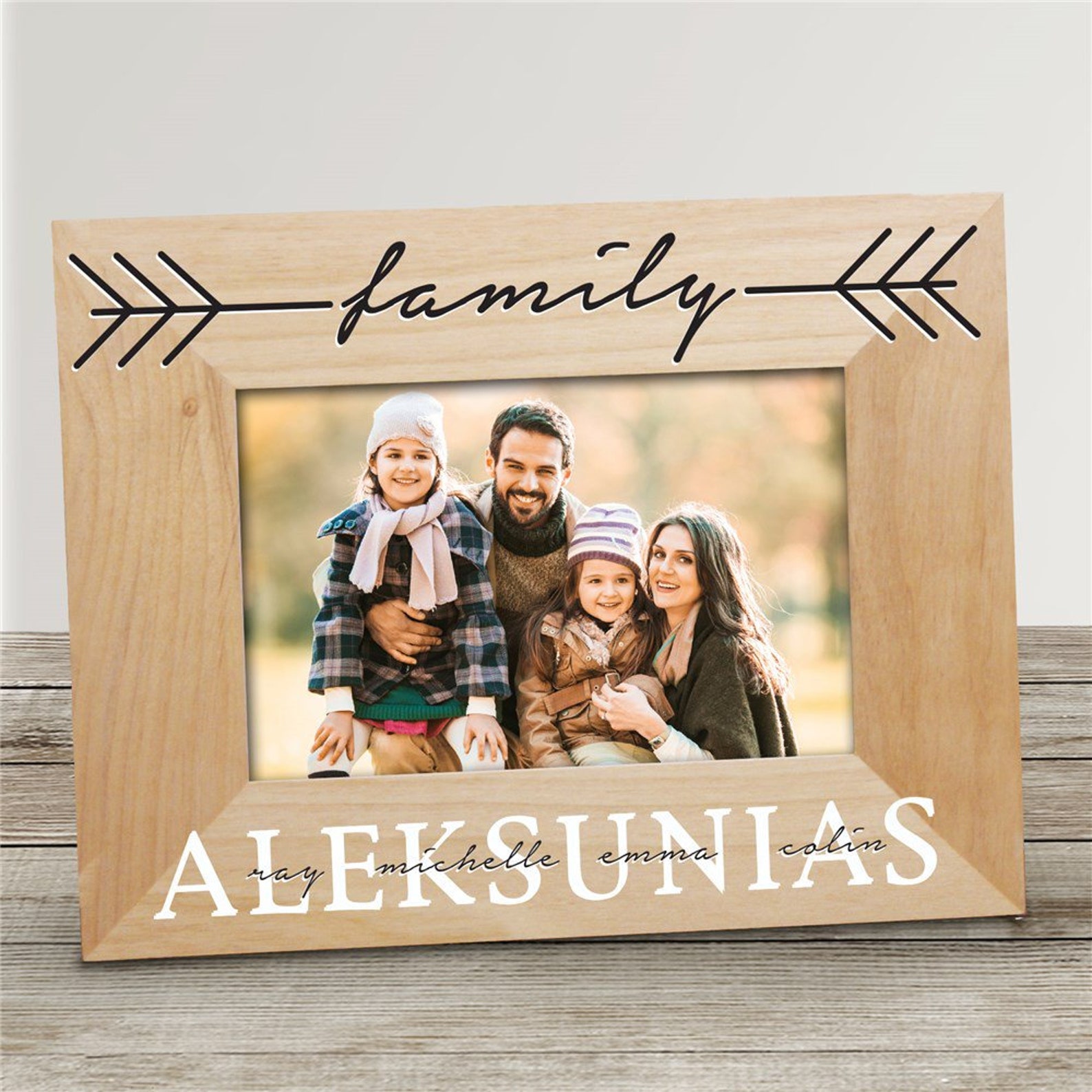 Personalized Family Name Wood Picture Frame, Personalized Frame ...