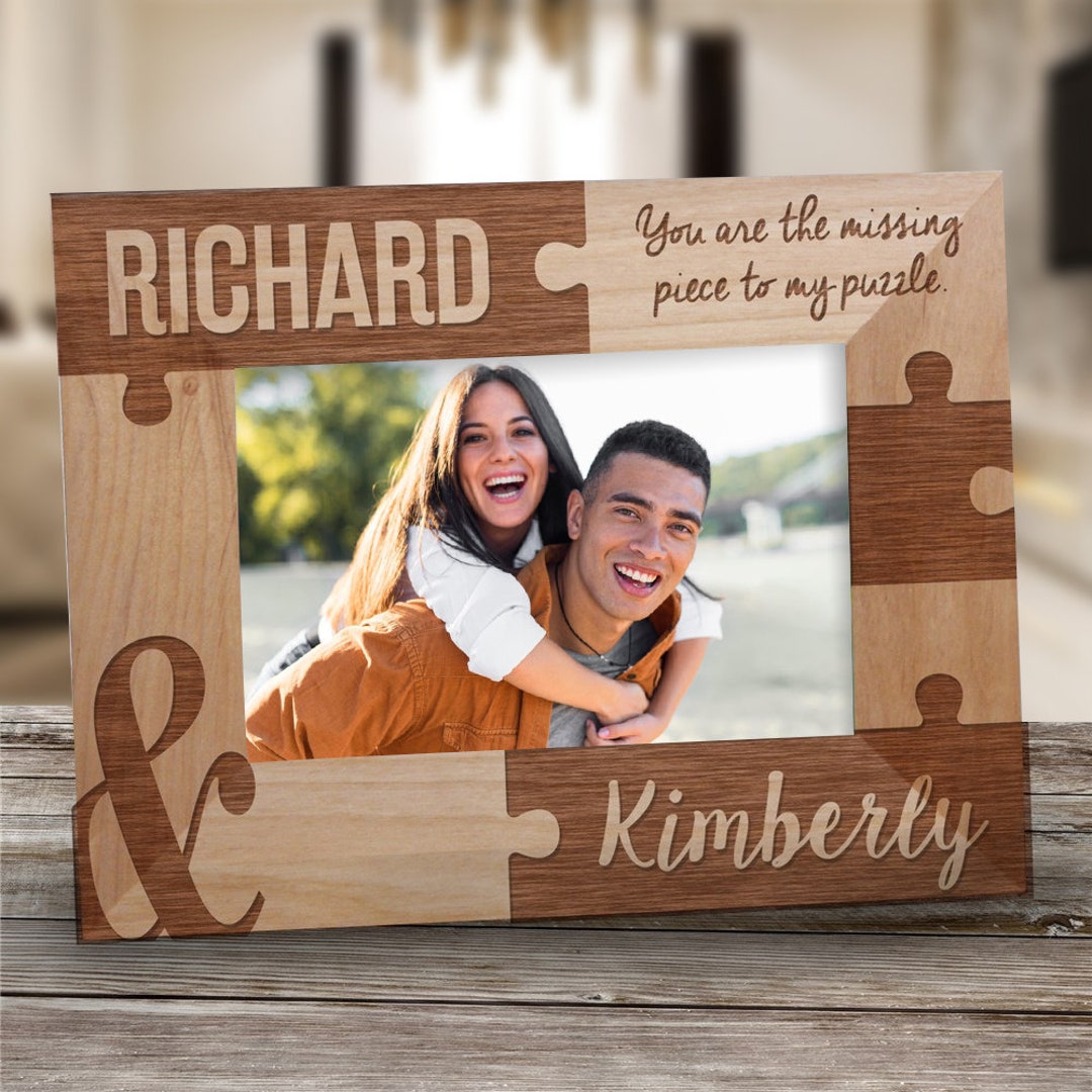 Personalized You Are the Missing Piece Wood Frame, Couples Picture ...