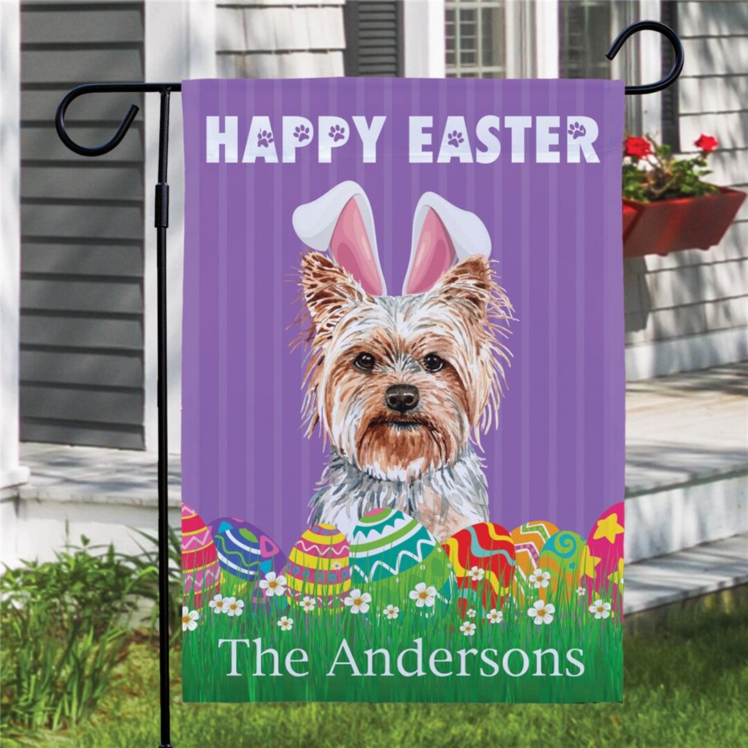 Personalized Happy Easter Dog Breed Garden Flag, Happy Easter Garden ...