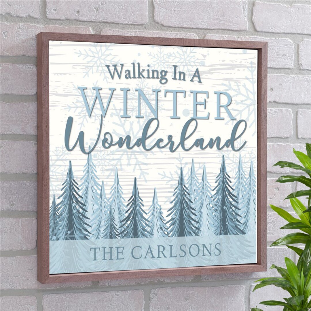 Walking in A Winter Wonderland Personalized Wall Sign, Christmas Signs ...