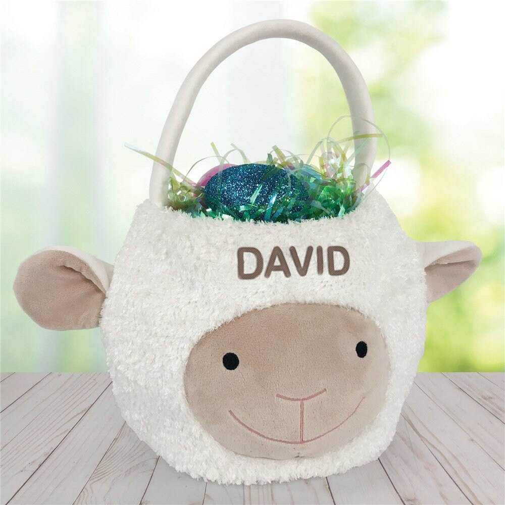 Personalized Lamb Easter Basket Easter Basket Kids Easter - Etsy