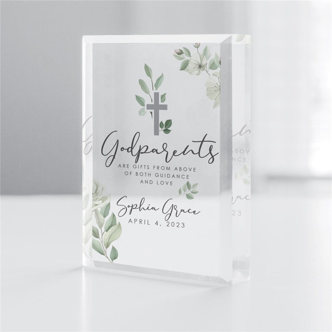 Personalized Godparents Acrylic Keepsake, Custom Baptism Gift, Gift for ...