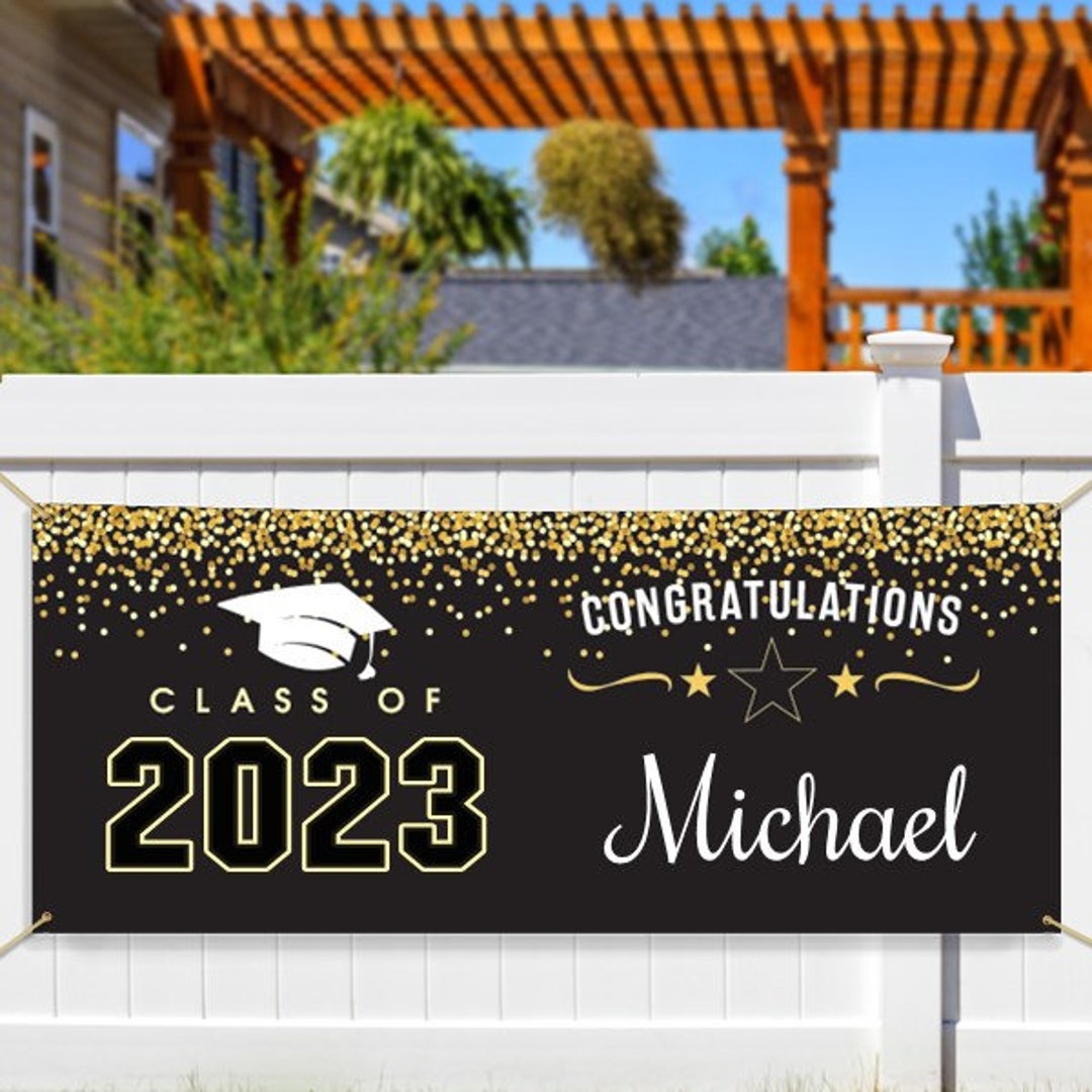 Personalized Class of Banner, Grad Party Decor, Class of 2023, Outdoor ...