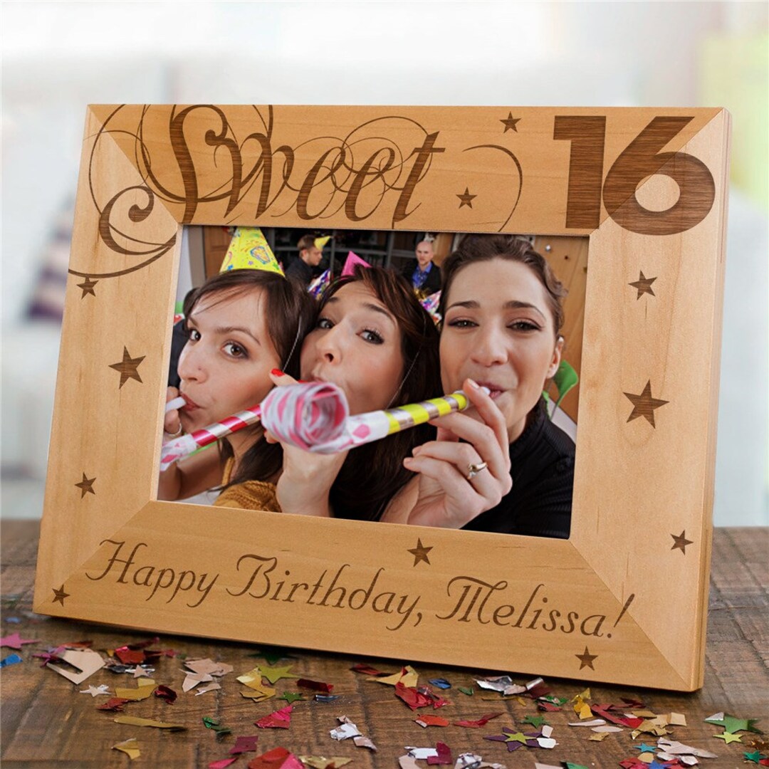 Sweet Sixteen Personalized Picture Frame, Personalized Birthday Gift ...