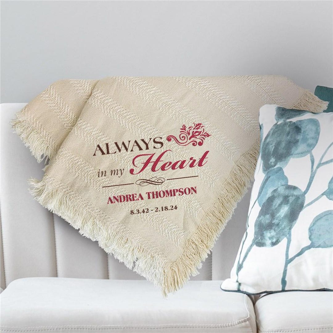 Personalized Memorial Gift, Embroidered Memorial Throw Blanket ...