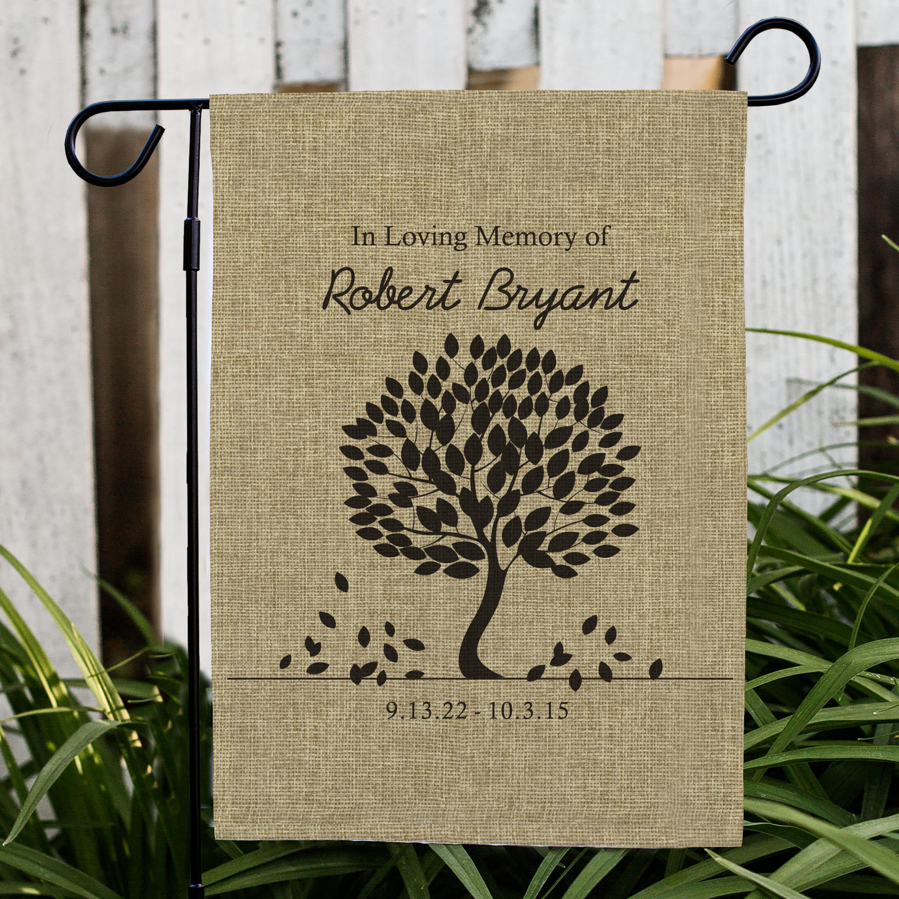 Personalized Memorial Burlap Garden Flag, Memorial Garden Flag, Custom ...
