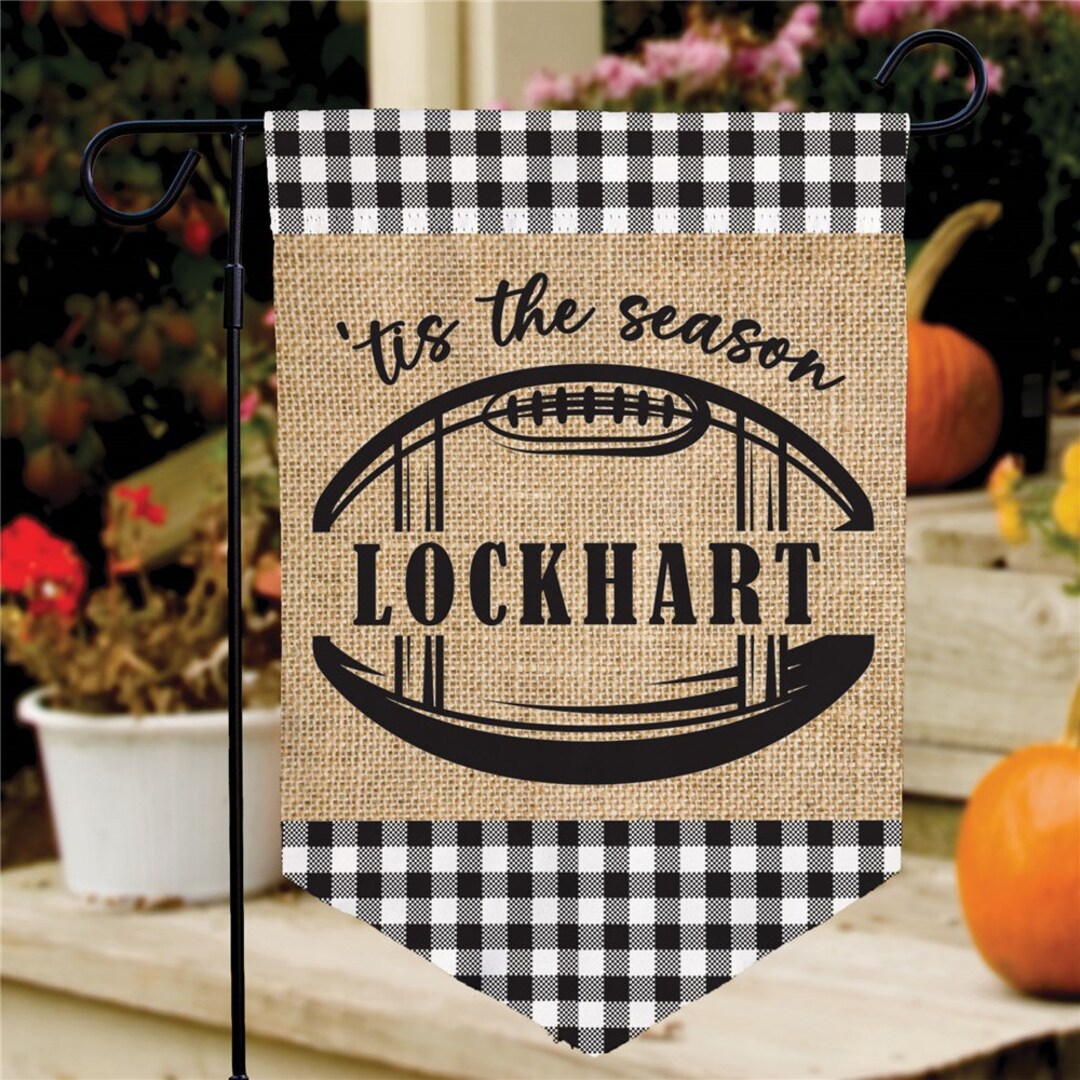 Personalized 'tis the Season Pennant Garden Flag, Custom Football ...