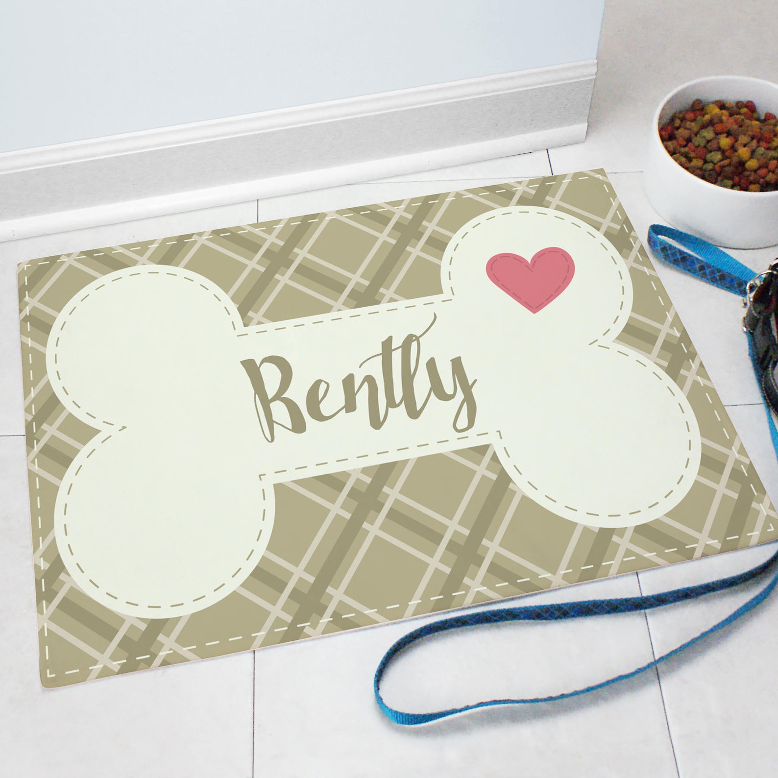 Dog Bone Personalized Pet Mat, Dog Mat, Pet Mat, Food Bowl Mat, Custom ...