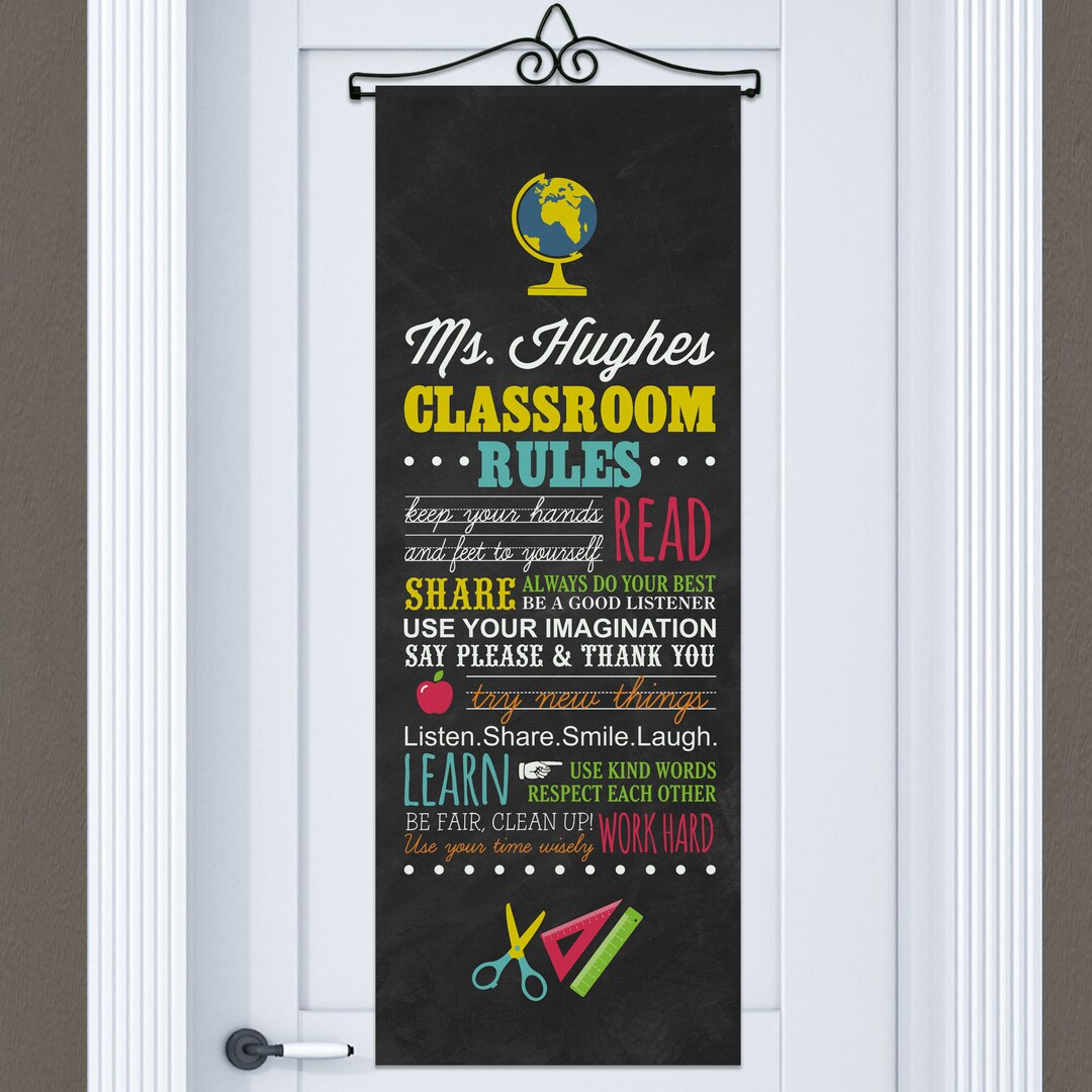Classroom Rules Personalized Wall Hanging, Home Decor, Banner ...