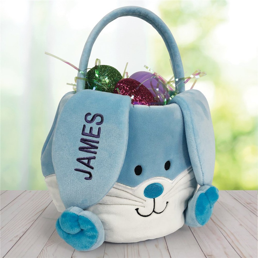 Embroidered Personalized Easter Bunny Basket Personalized - Etsy