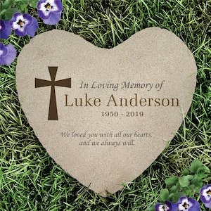 Personalized in Loving Memory Heart Flat Stone, Heart Shaped Stone ...