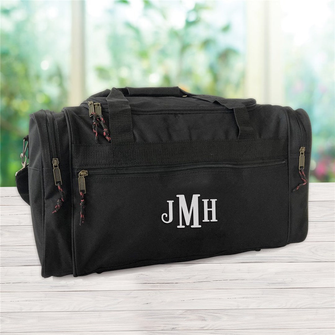 Embroidered Monogram Duffel Bag, Personalized Duffel Bag, Custom Travel ...