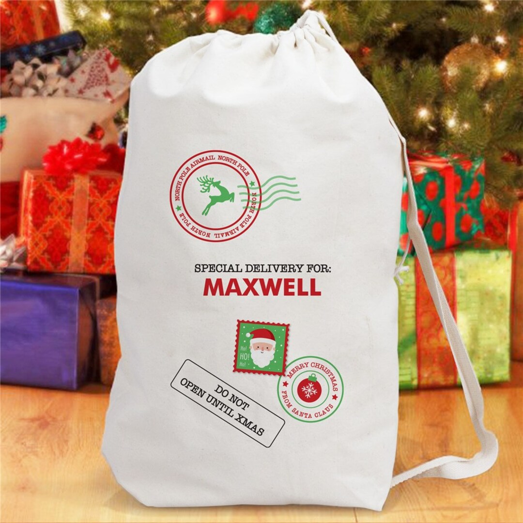 Personalized Special Delivery Gift Sack, Personalized Christmas Bag ...