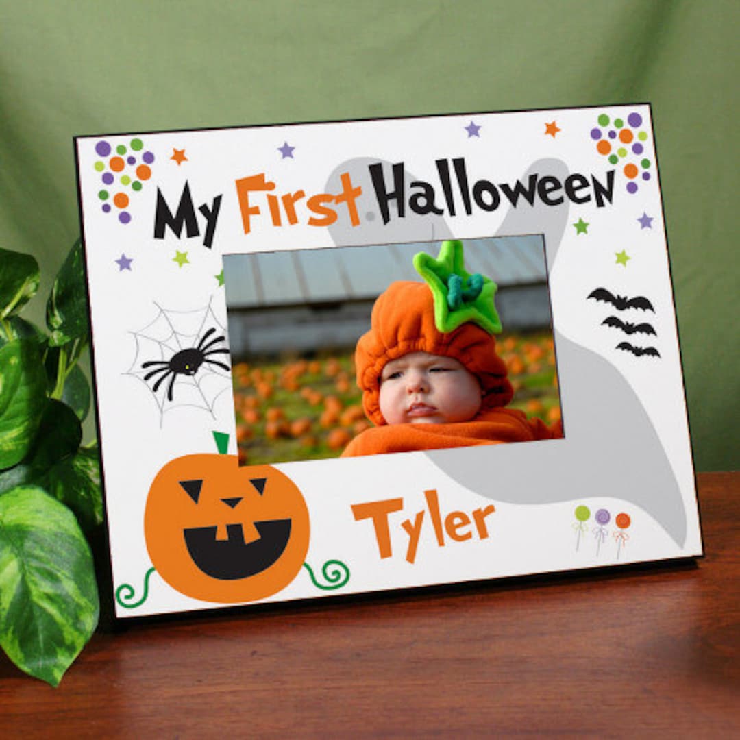 My First Halloween Printed Frame, Personalized Halloween Frame ...