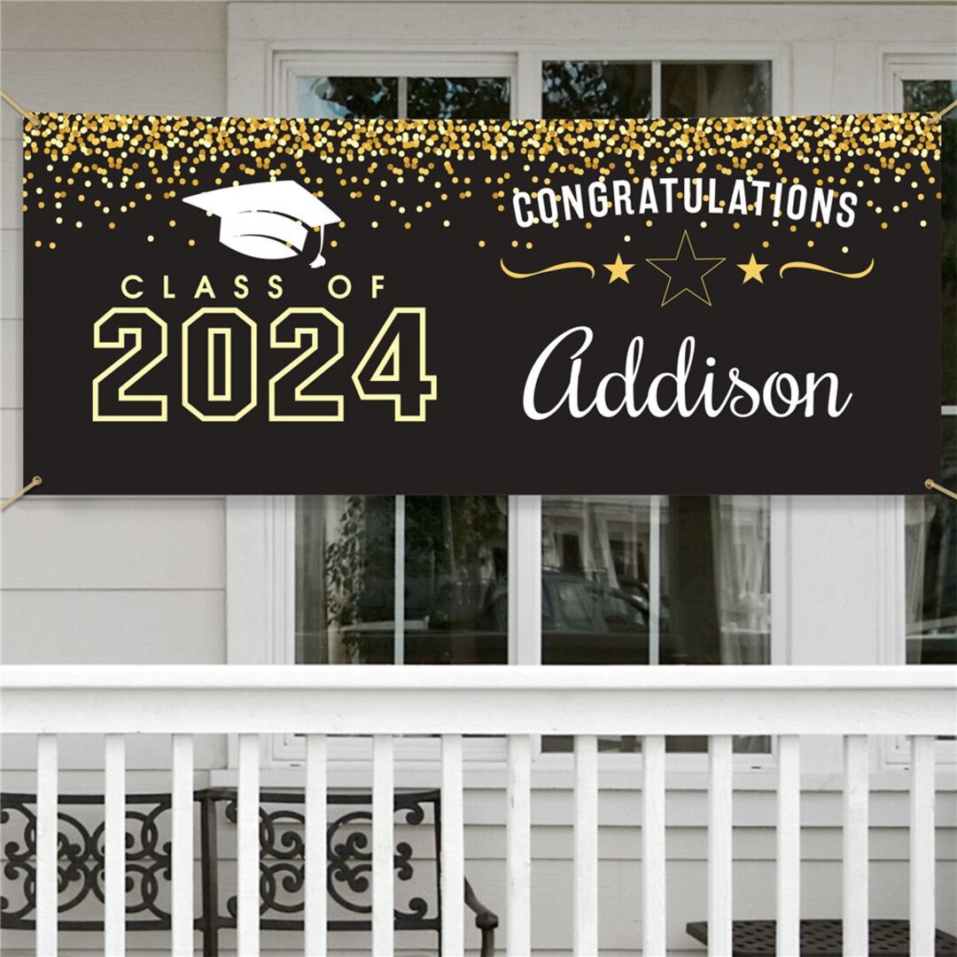 Personalized Class of Banner, Grad Party Decor, Class of 2024, Outdoor ...